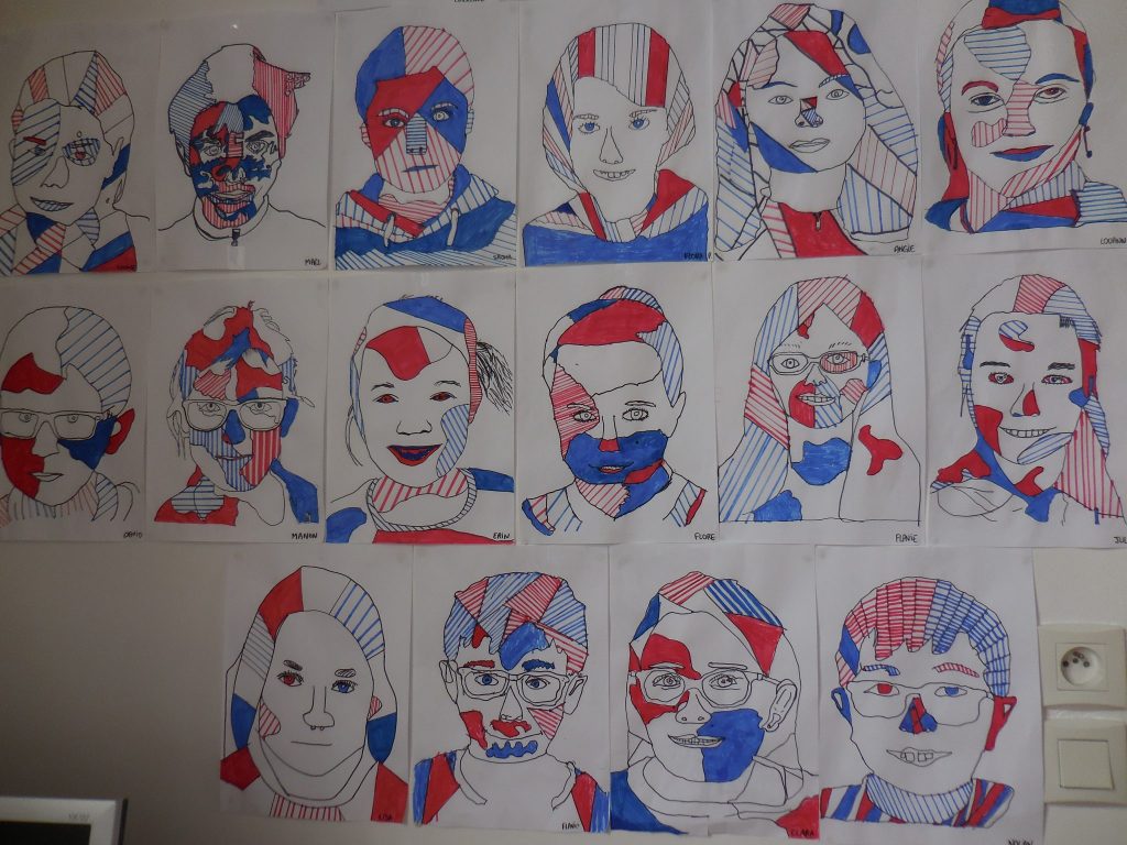 Les portraits des CM1 à la manière de Jean Dubuffet
